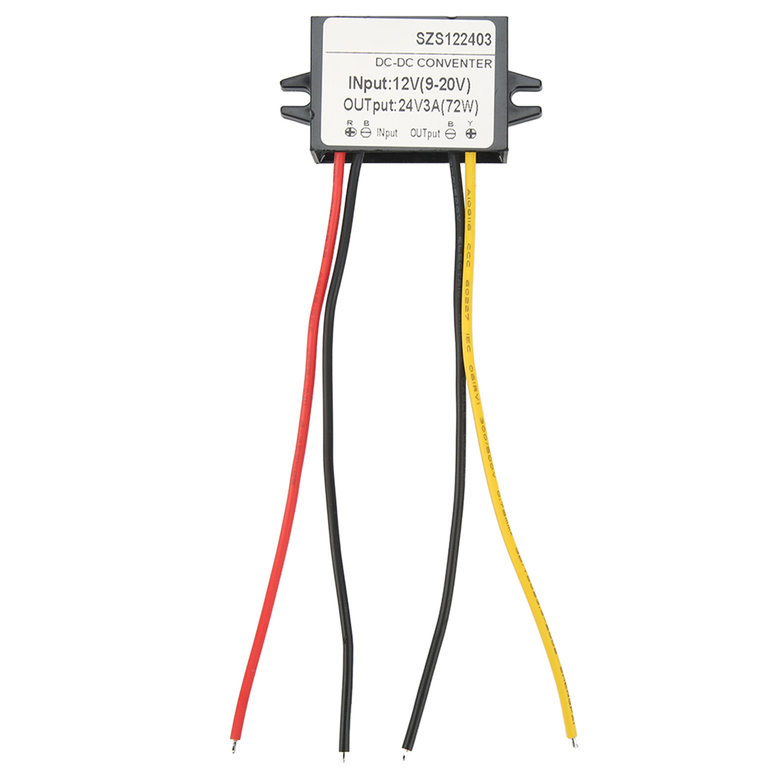 Повышающий преобразователь постоянного тока 12 В 9‑20 В в 24 В 3 А, водонепроницаемый, ультратонкий, для электрооборудования