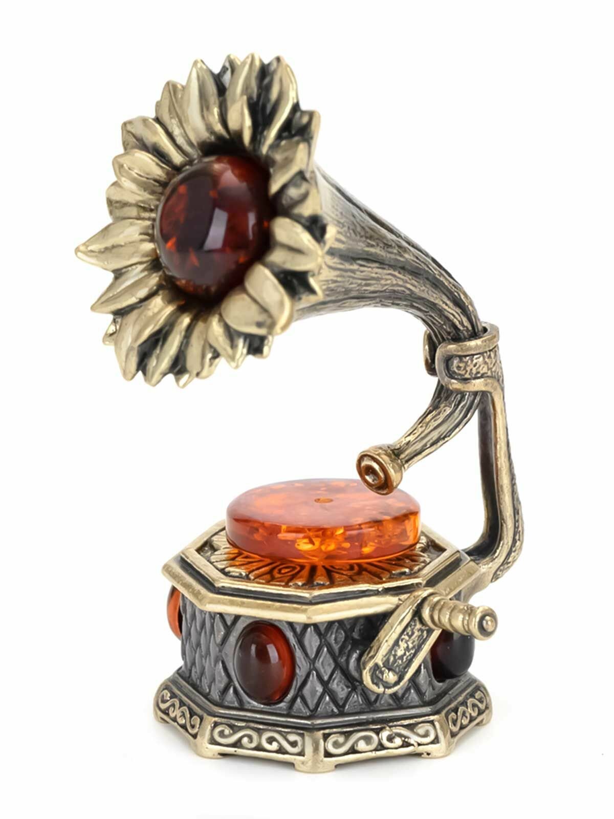 Сувенирная фигурка - Грамафон, Балтийский Янтарь, 7,5 см