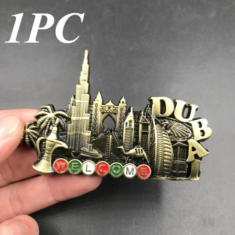 1pc 3D металлический холодильник магнит сувенир, подходящий для коллекции подарков и домашнего украшения