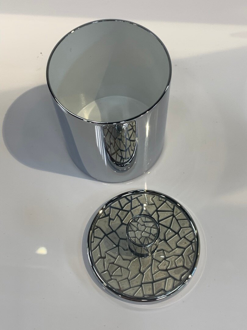 Баночка для ватных шариков настольная WINDISCH GAUDI ROUND 88415CRI хром/сталь 70x105