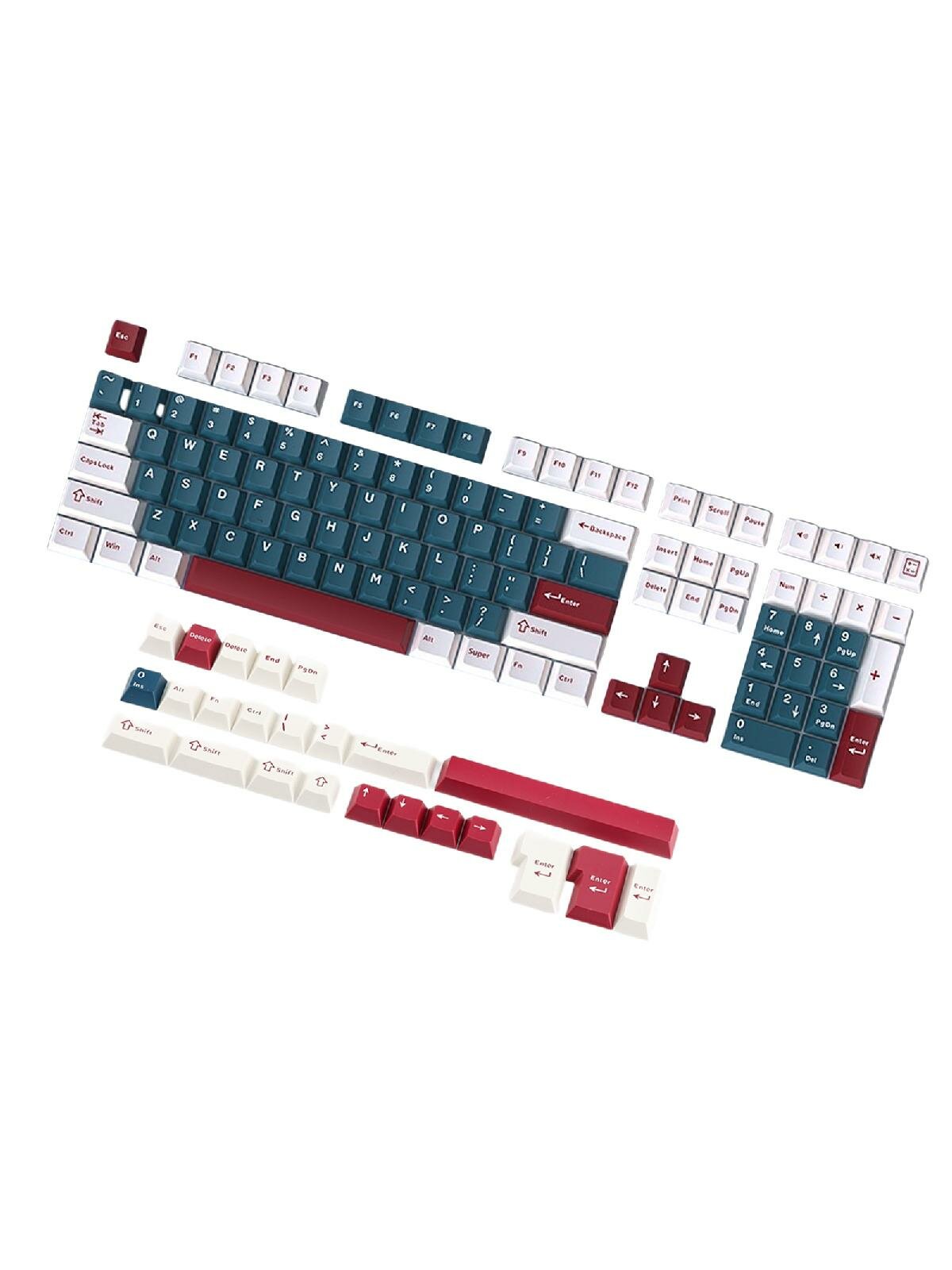136Keys Mech Style Keycaps PBT Double Shot Injections Original Profile Keycap Key Cover for Mechanical Keyboards