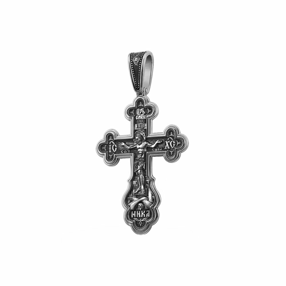 Крестик, серебро, 925 проба, чернение