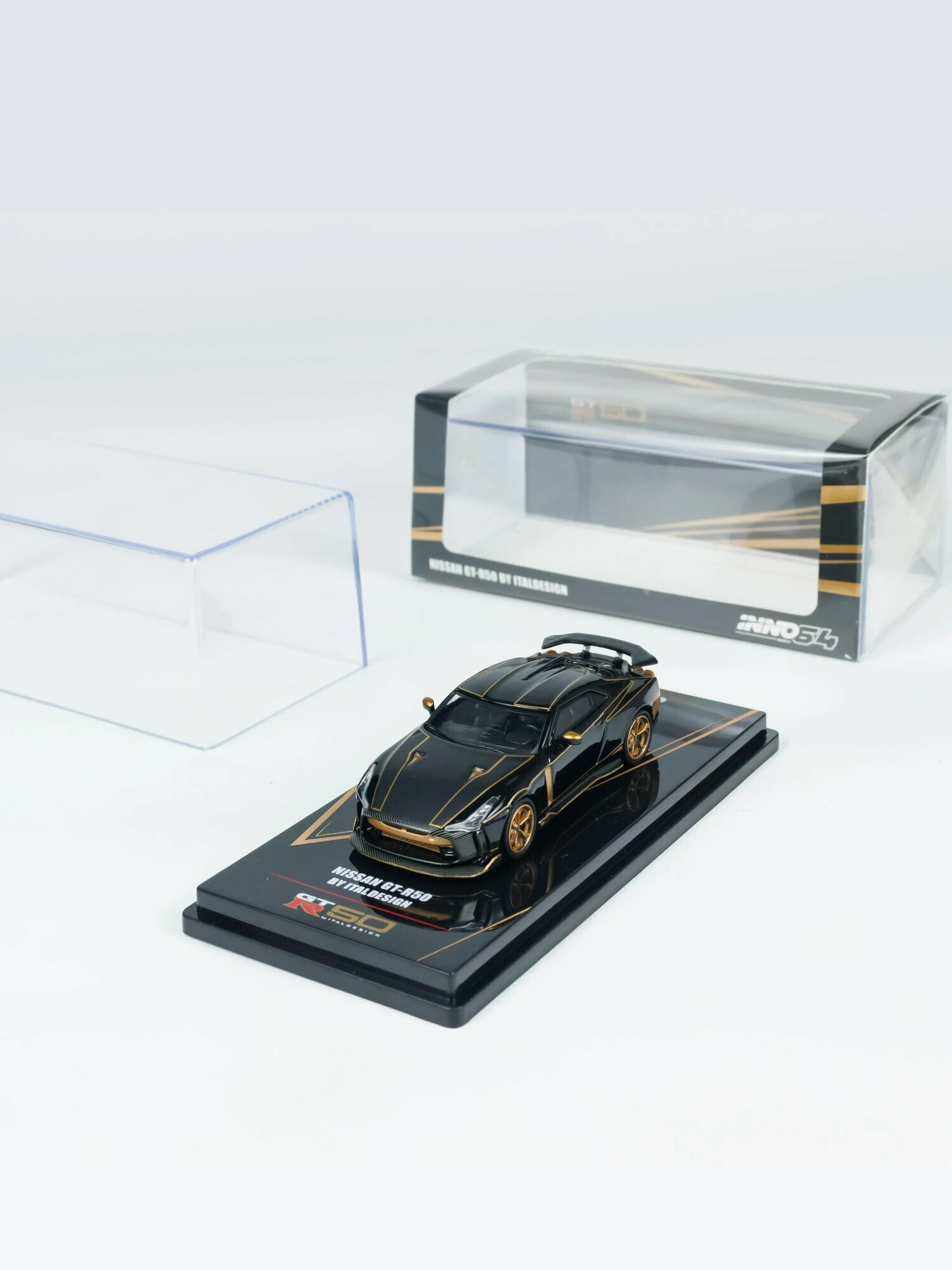 Машинка INNO 1/64 NISSAN GT-R50 By ITALDESIGN Black Die-cast Alloy Car Model Collection Gift