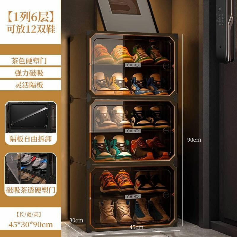 Шкаф для обуви, встроенный в стену предмет хранения в домашней двери, многослойная прозрачная простая полка для обуви в помещении