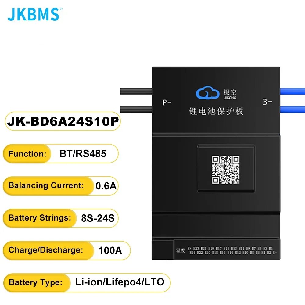 Активный BMS контроллер заряда JK-BD6A24S10P 8S-24S 100A