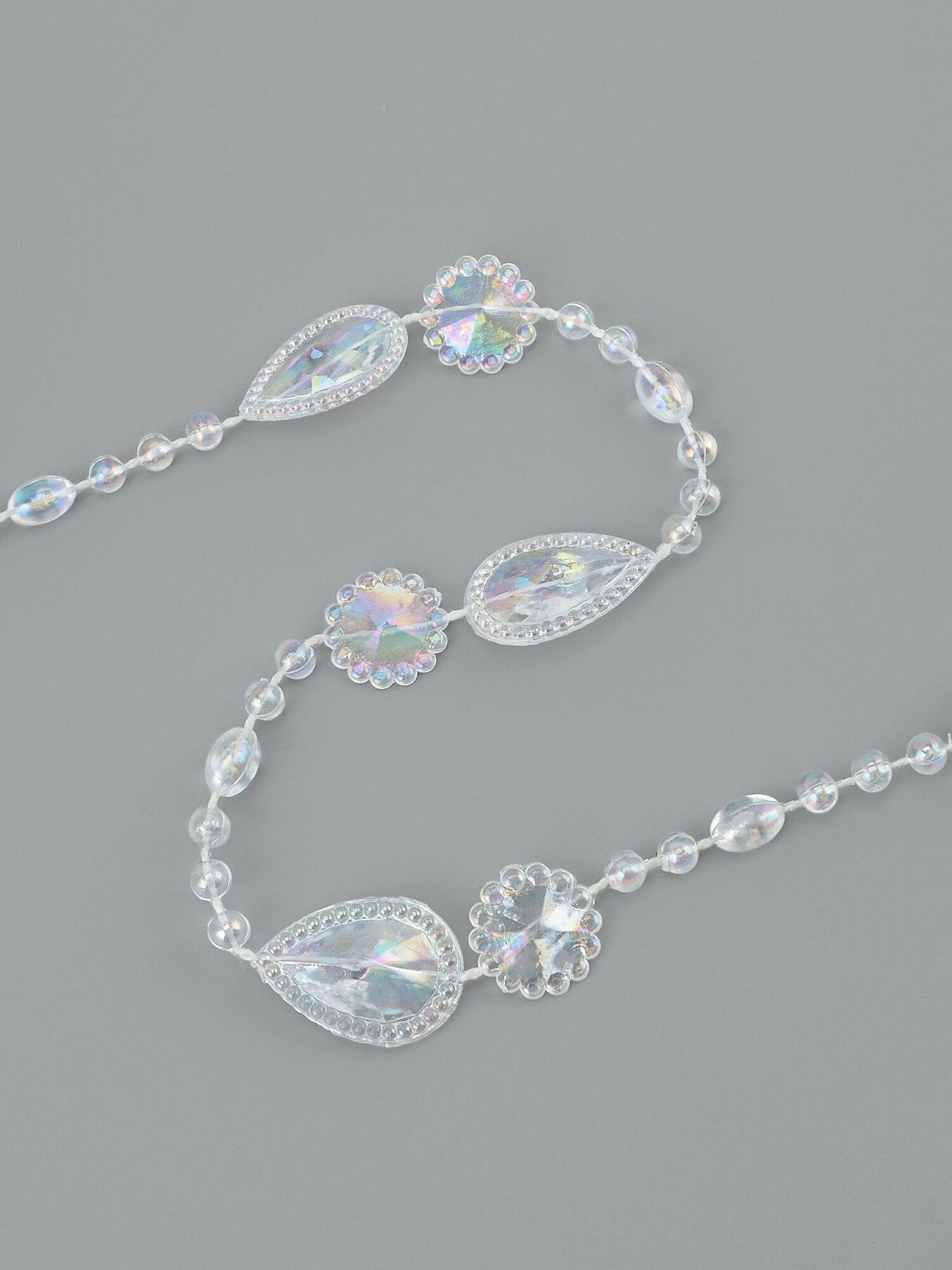 Бусы на нитях, с голографией, 15 мм, 9+-1 м, прозрачные, цвет: прозрачный