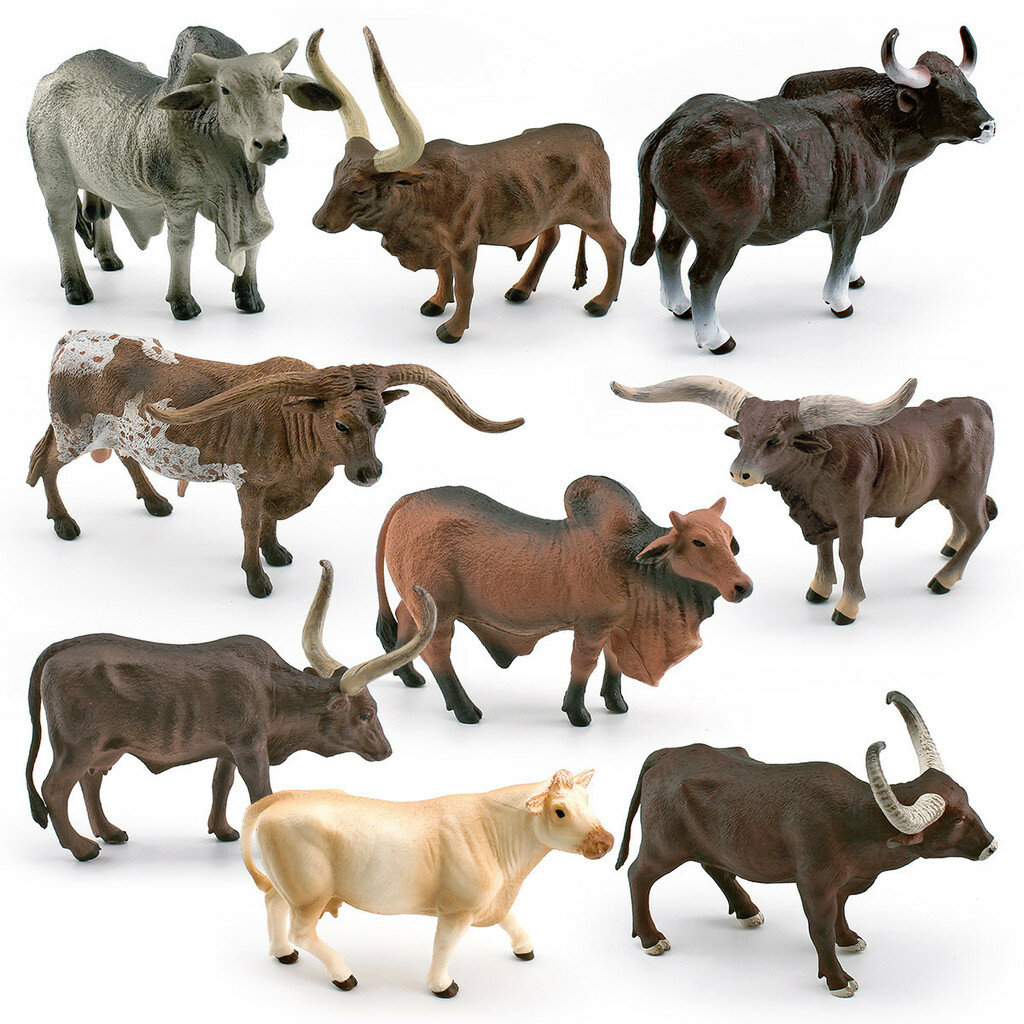 Фигурки из pvc texas longhorn бык и ankole watusi корова для отображения gaur бык