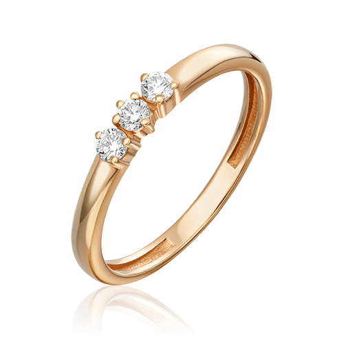 Кольцо, красное золото, 585 проба, бриллиант