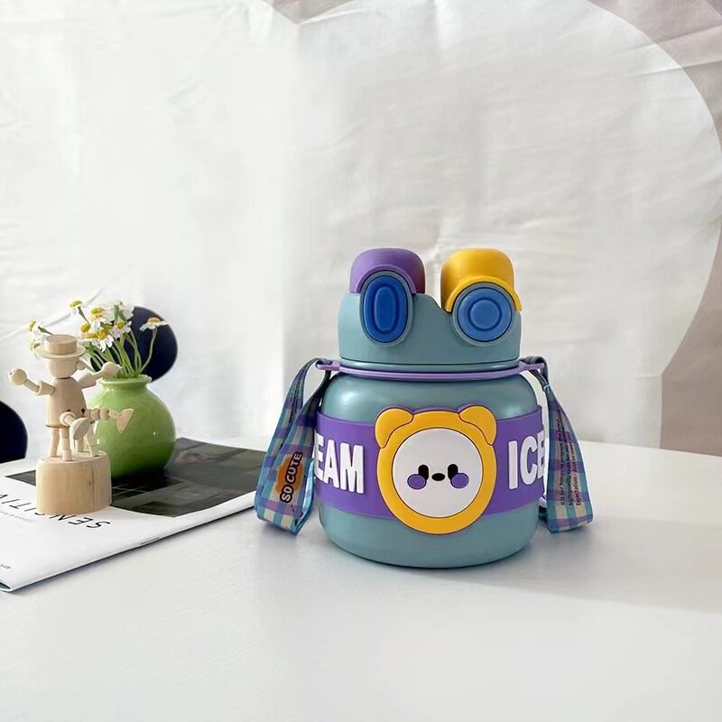 Осенняя новая интернет-знаменитость термос с двойной крышкой, высокая ценность красоты, милая детская двойная чашка для