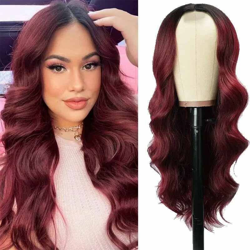 68см Черный синтетический длинный волнистый кудрявый парик для женщин Европы и Америки.