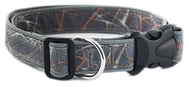 Ошейник Дарэлл TEX-REFLEX синтетический со светоотражающим кантом черный для собак (3 х 65 см)