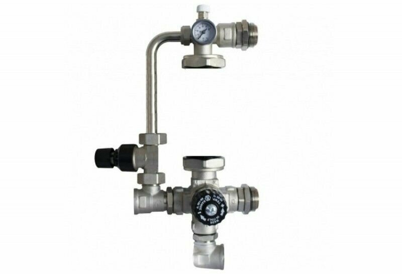 Насосно-смесительный узел с термостатическим клапаном и байпасом, без насоса STOUT SDG-0120-002000