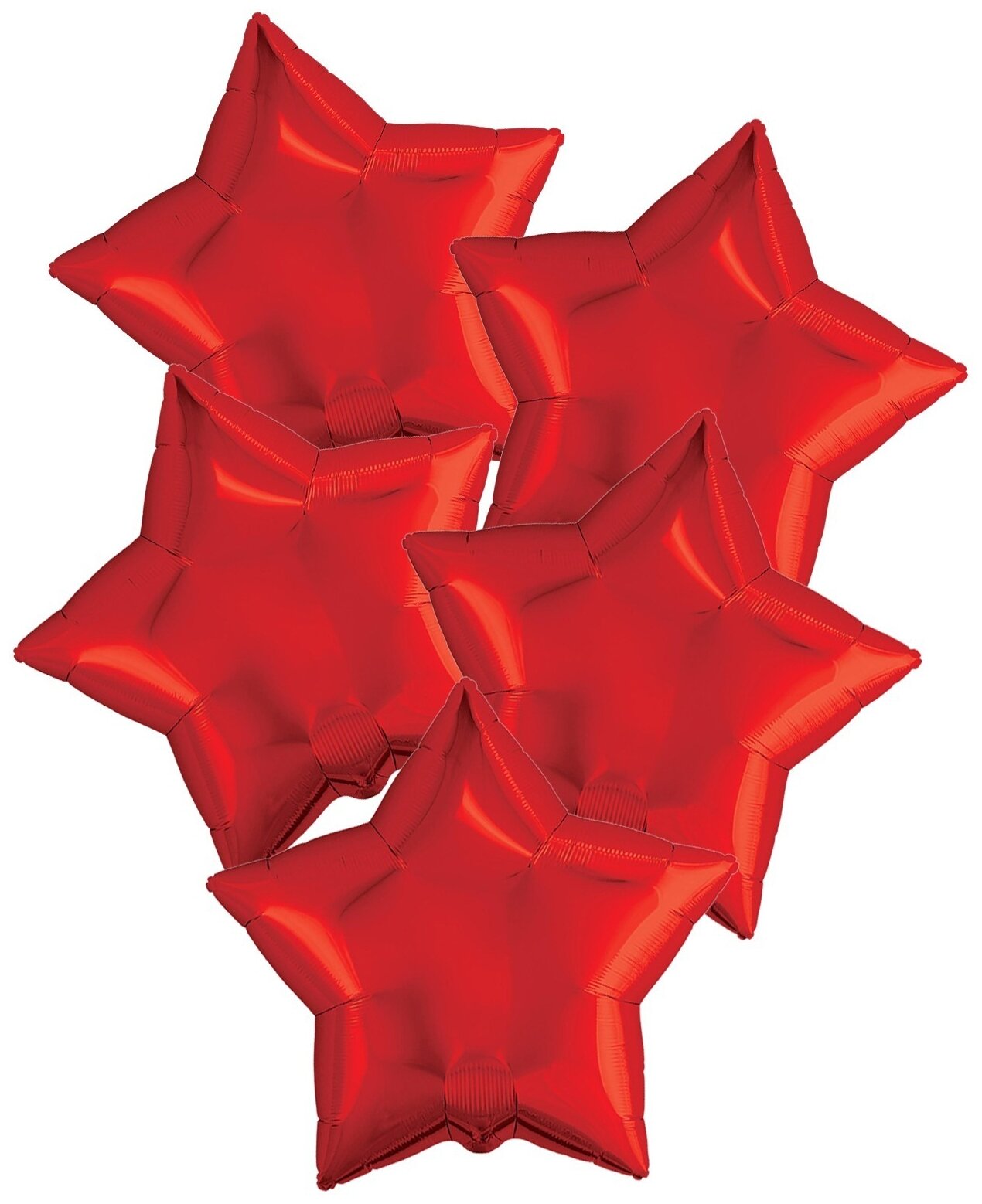 Набор воздушных шаров Leti Звезды, красный, 5 шт.