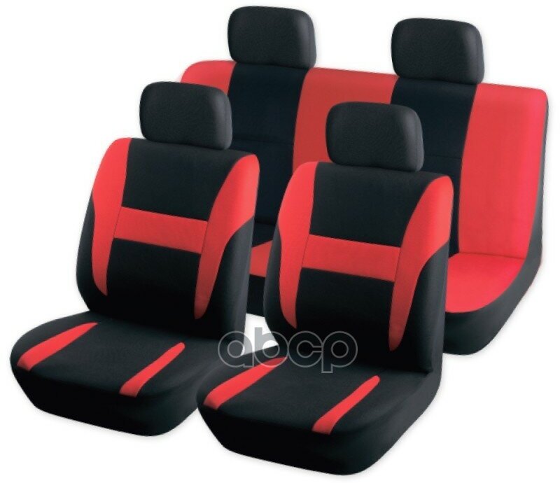 Комплект чехлов-рубашек на сиденья с подголовниками Черный с Красным 8пр ARNEZI ARNEZI арт. A0508002