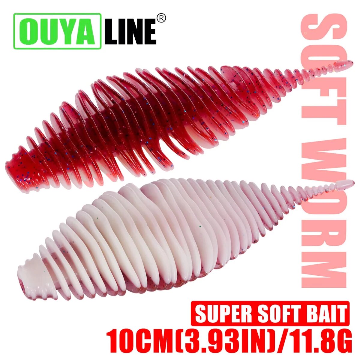 OUYALINE силиконовая приманка-червь 10CM 4PCS F