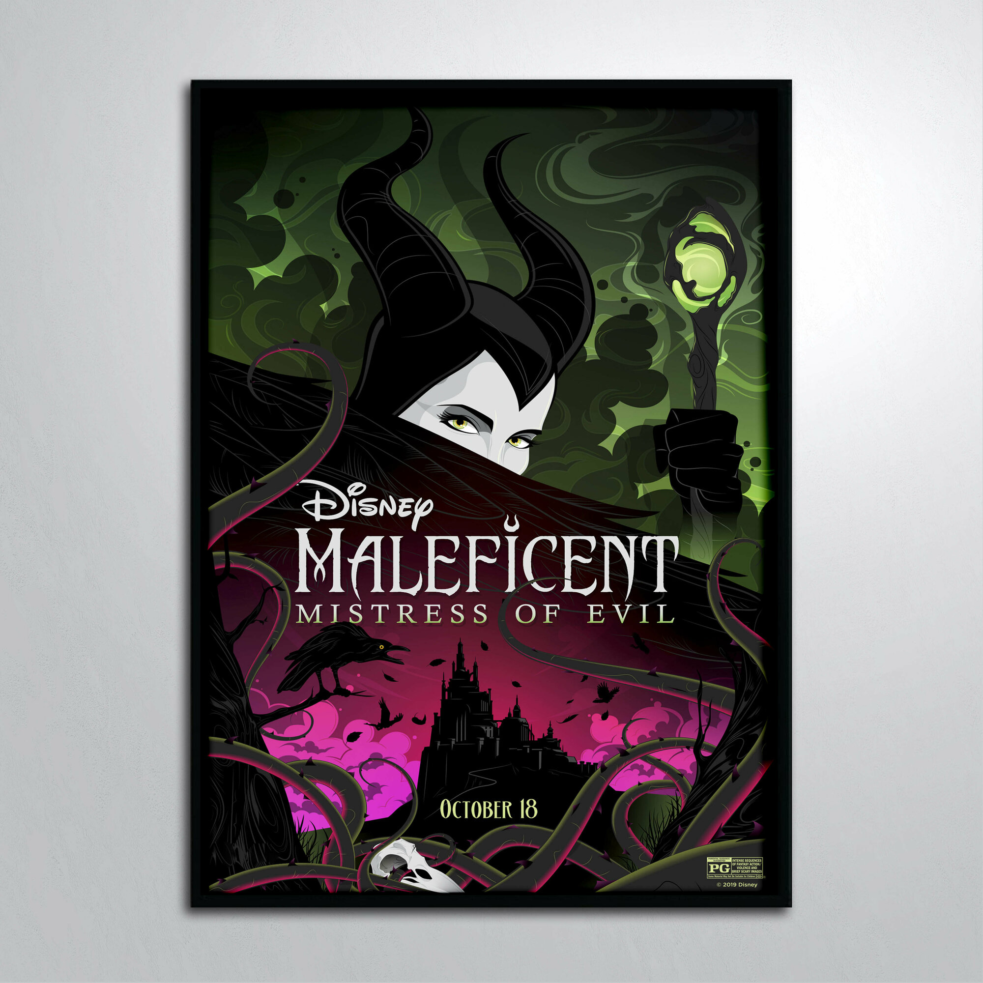 Постер без рамы/Малефисента Владычица тьмы Анджелина Джоли Арт Ворон Maleficent Mistress of Evil