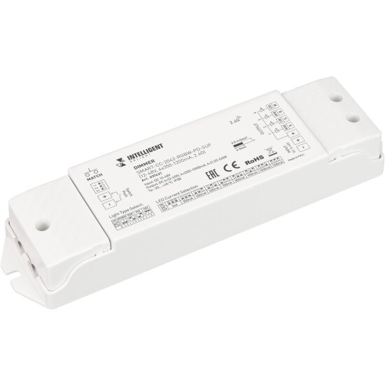 Диммер Arlight INTELLIGENT SMART-CC-2042-RGBW-PD-SUF (12-48V, 4x350-1200mA, 2.4G) (IARL, IP20 Пласти