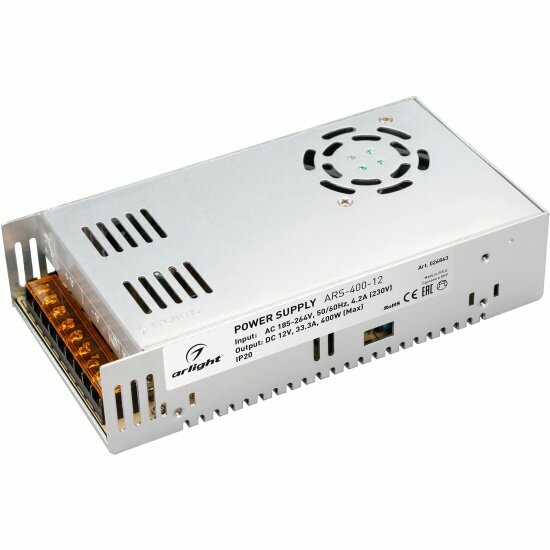 Блок питания Arlight ARS-400-12 12V 400W *20 IP 3,3A 026863