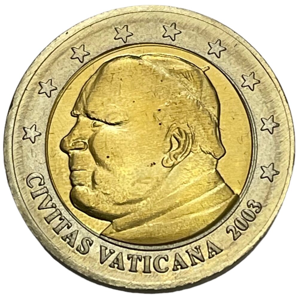 Ватикан 2 евро 2003 г. (Карта Европы) Specimen (Проба)