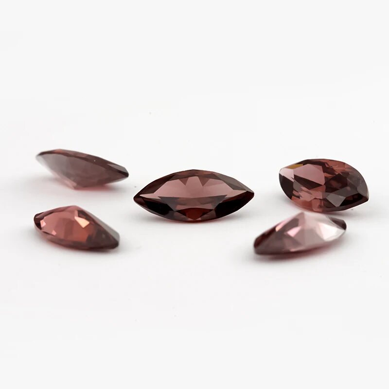 Фианитовые камни маркизы, 2-8 мм, 7 цветов Бордовый, 5x10mm 20pcs, Rhodolite Color