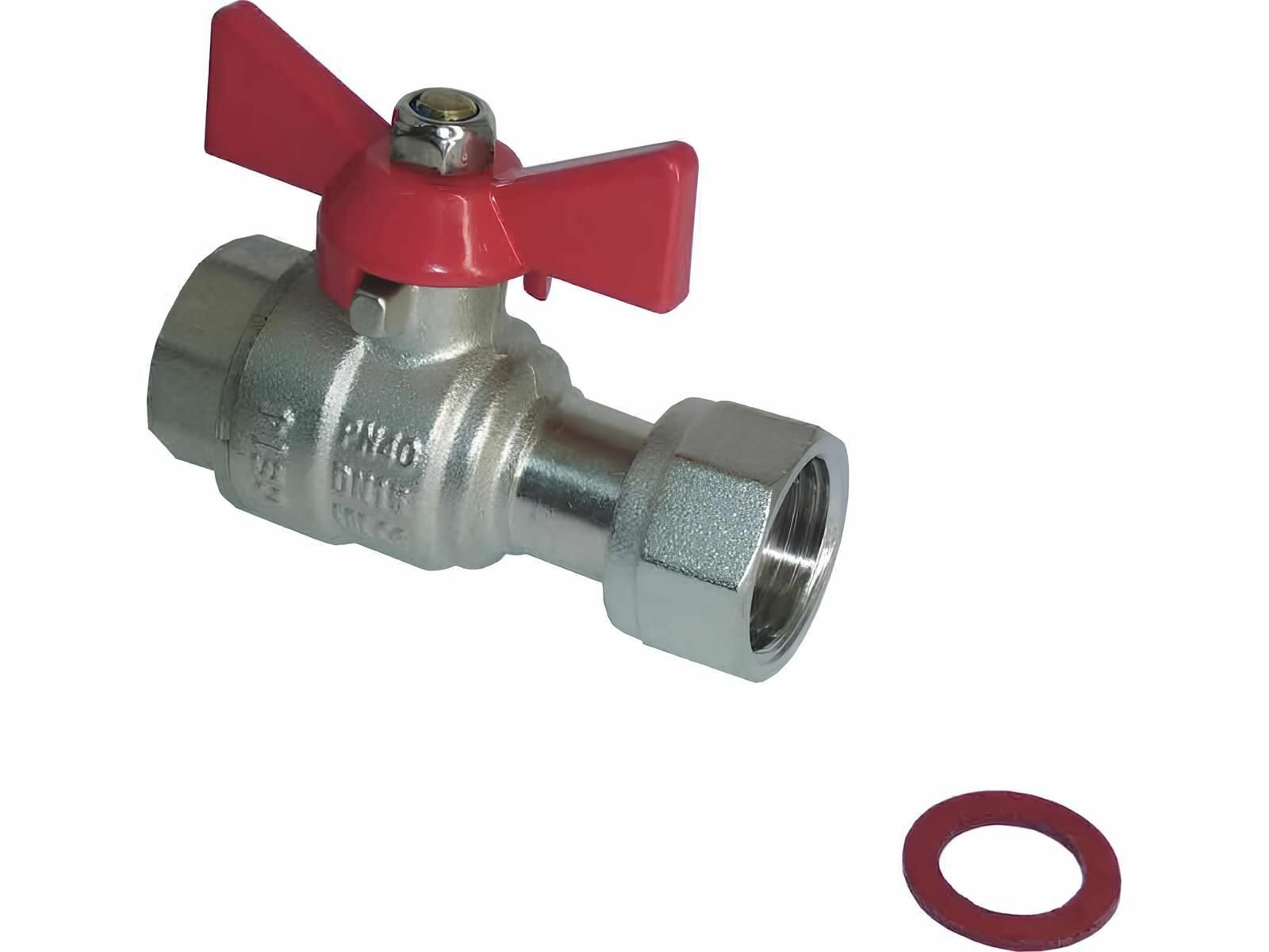 Кран шаровой прямой с накидной гайкой (американка) 1/2, внутренняя резьба