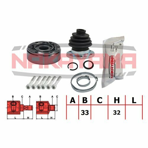 ШРУС внутр. к-кт VW GOLF V (1K1) 03-08, SEAT TOLEDO II (1M2) 99-06, SKODA OCTAVIA II 04-12, SEAT LEO Nakayama NJ7112NY