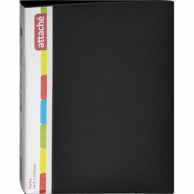 Папка на 2-х кольцах Attache F502/07, А4, 17/32мм, пластик, черная 50273