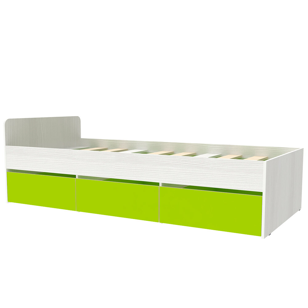 Кровать односпальная КИВи Белое Дерево Лайм