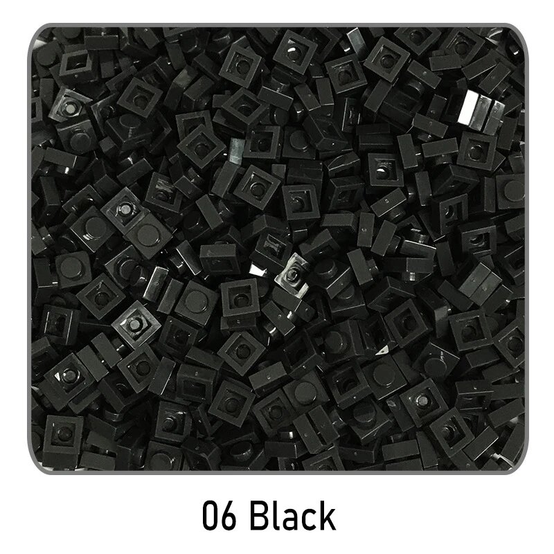 100 шт. черные пластиковые блоки 1x1 JIAJIALE Black-L06