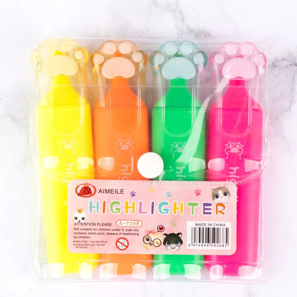 Aimeile Набор текстмаркеров "Лапки" фигурный колпачок