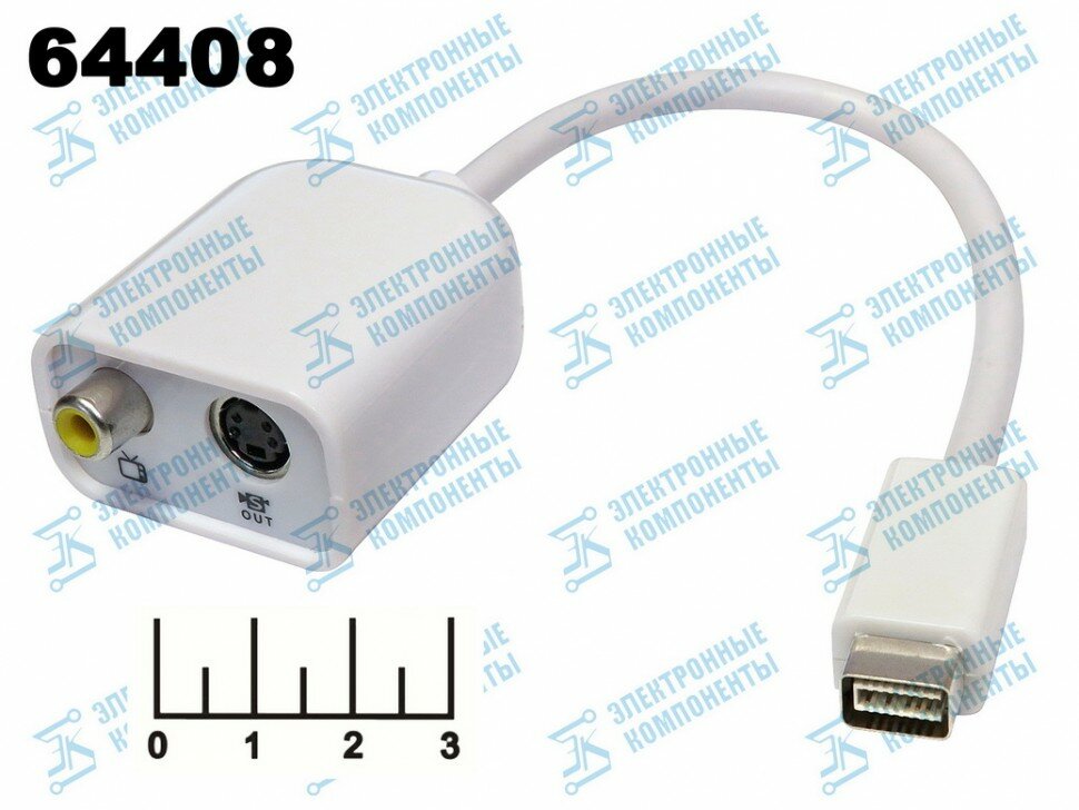 Конвертор mini DVI-выход RCA+mini DIN 4pin 20см