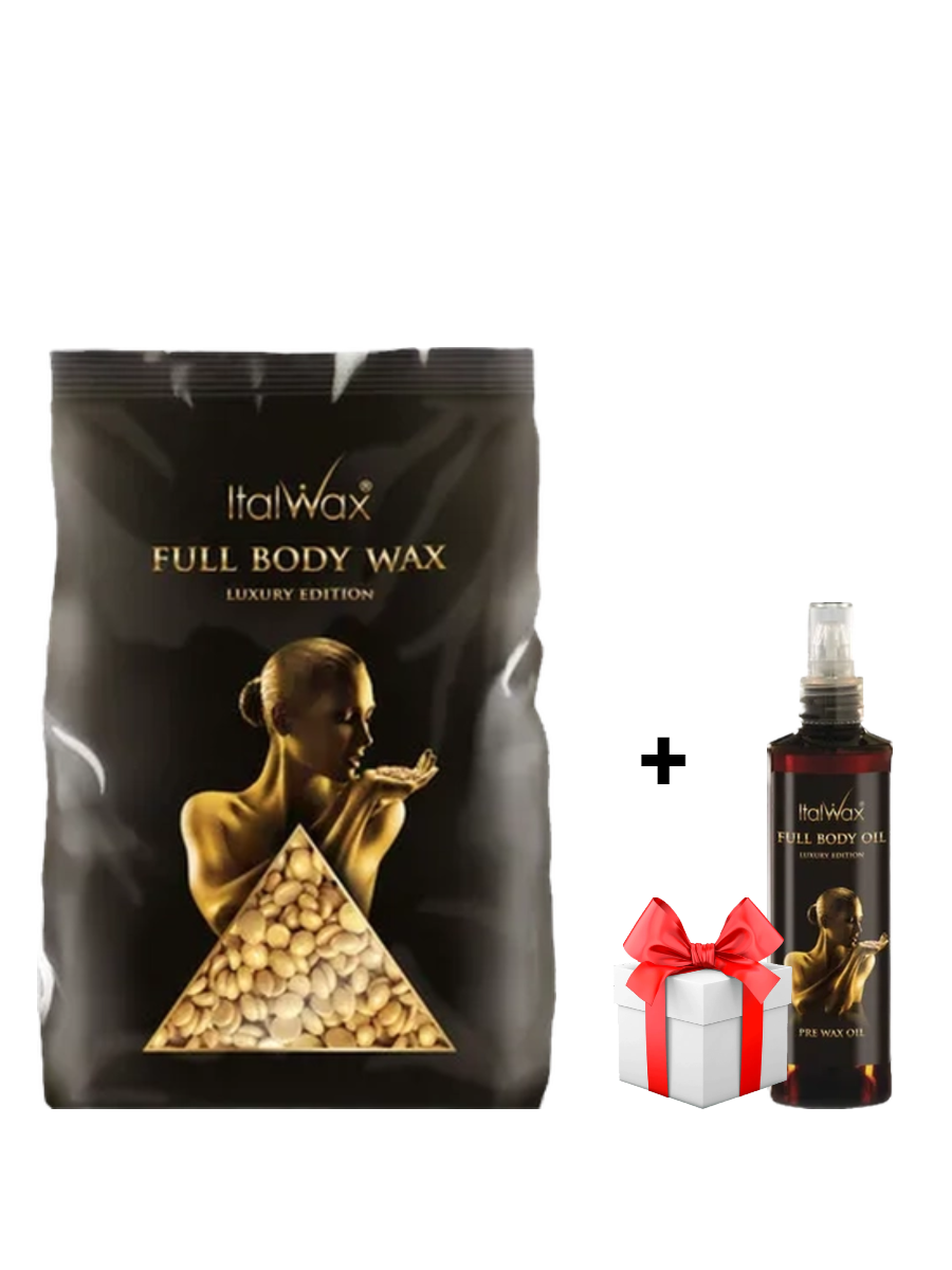 Воск ITALWAX Full Body Wax, 1 кг + (подарок: Масло до/после депиляции Full Body oil ITALWAX, 250 мл)