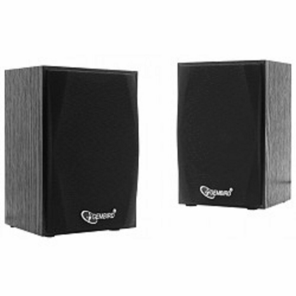 Колонки Gembird SPK-201, 2.0, 5Вт, МДФ, регулятор громкости, черные