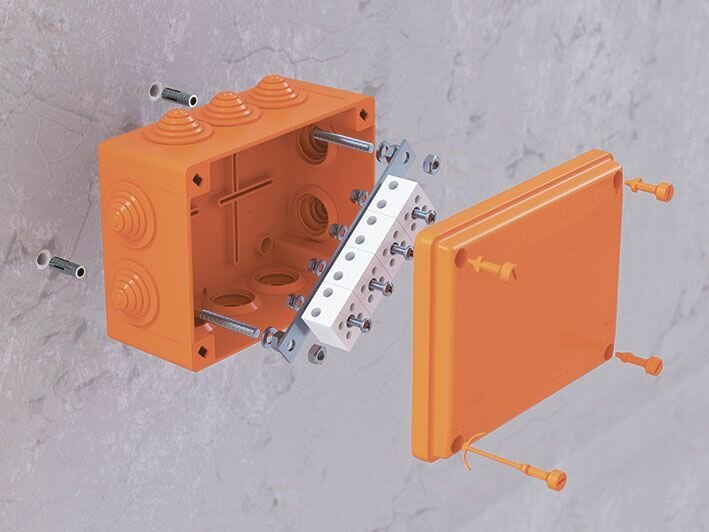Коробка FS DKC FSK21410 ответвительная 4р, 450V, 32A, 10 кв. мм (размер 150х110х70 мм)