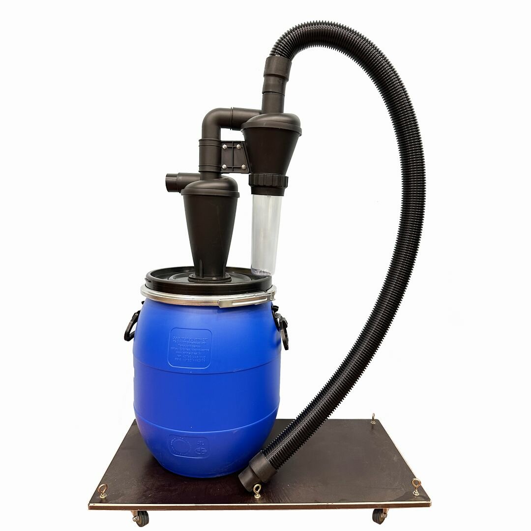 Циклон двойной фильтрацией, П50л, Шланг с фитингами 1,5м + Тележка