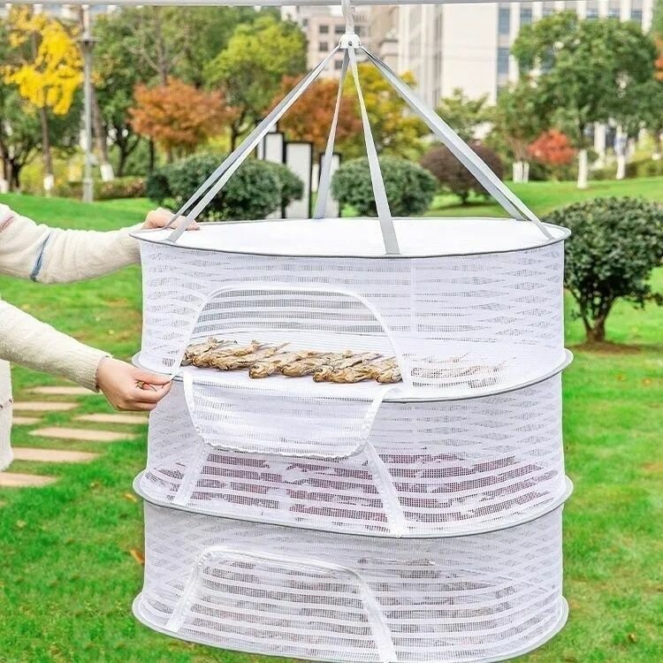 Подвесная сушилка для рыбы, используется для фруктов, овощей, складные сетки/подвеска, 60*40*38 см