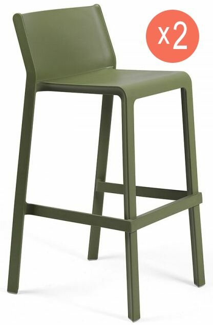 Комплект стульев пластиковых барных NARDI Trill Stool, 2 шт, цвет агава