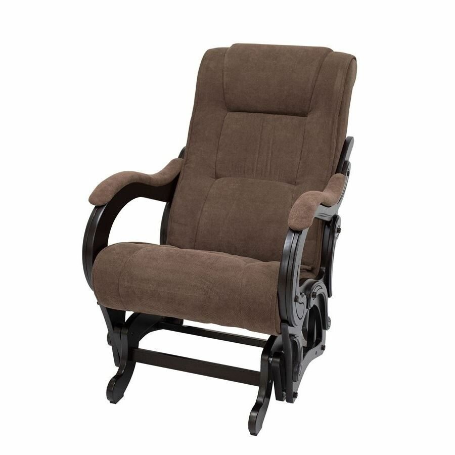 Кресло-маятник Сенатор 78 Verona Red Black коричневый, ткань, дерево, мягкое сиденье, с подлокотниками