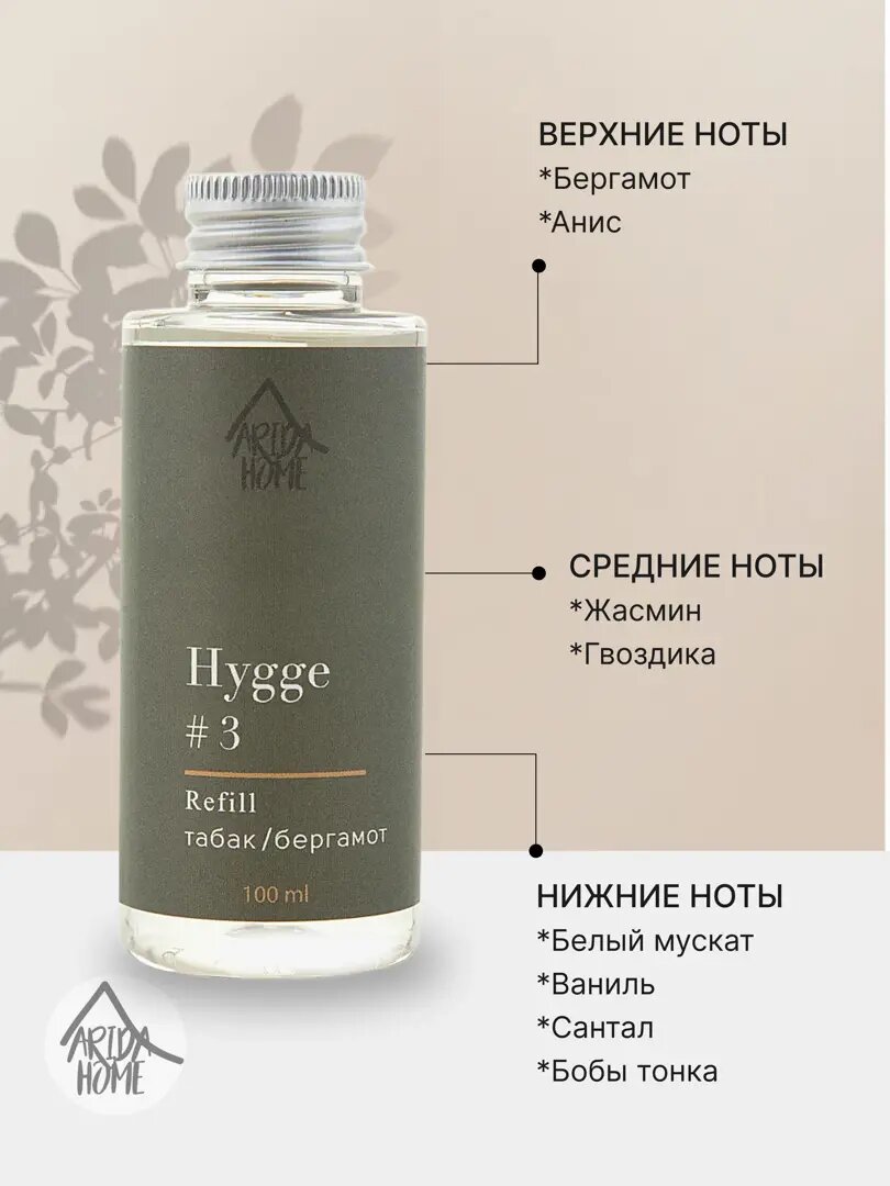 Наполнитель для диффузора Hygge 3 Табак/Бергамот 100 мл — фото 1
