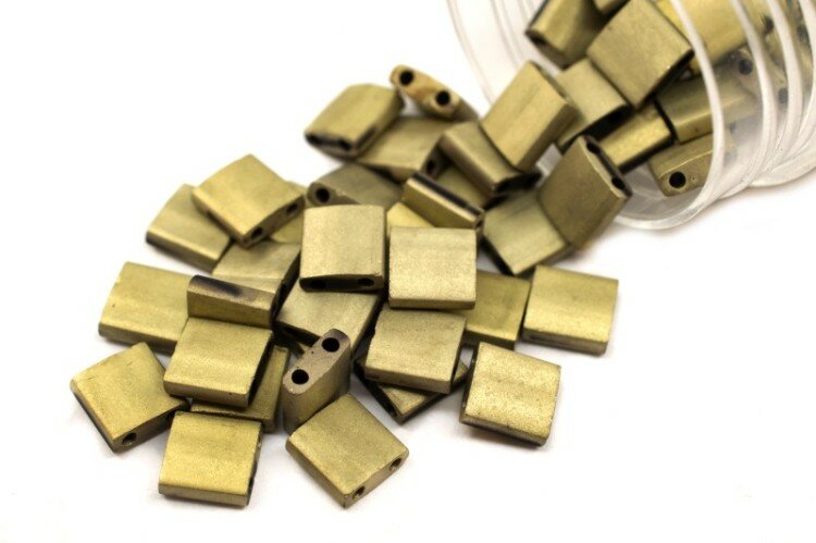 Бисер японский MIYUKI TILA #55112 Black Amber Full Matted, матовый непрозрачный, 5 грамм