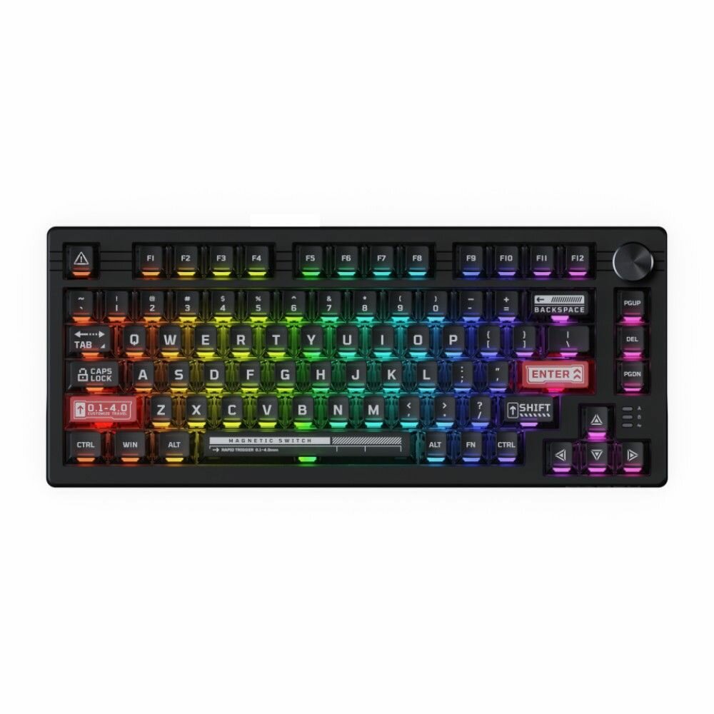 DAREU Игровая клавиатура проводная EK75RT, Английская раскладка, черный