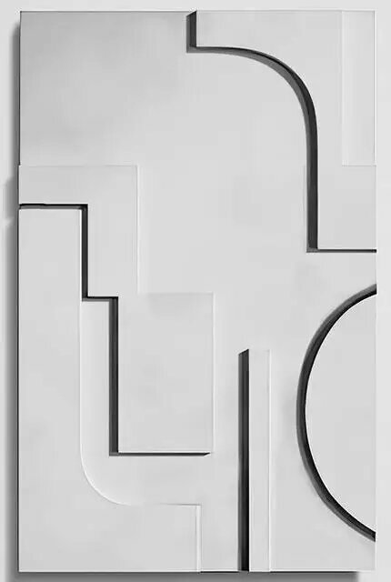 Абстрактная геометрическая картина на холсте Белый, PF 16810-1, 20x30CM No Frame