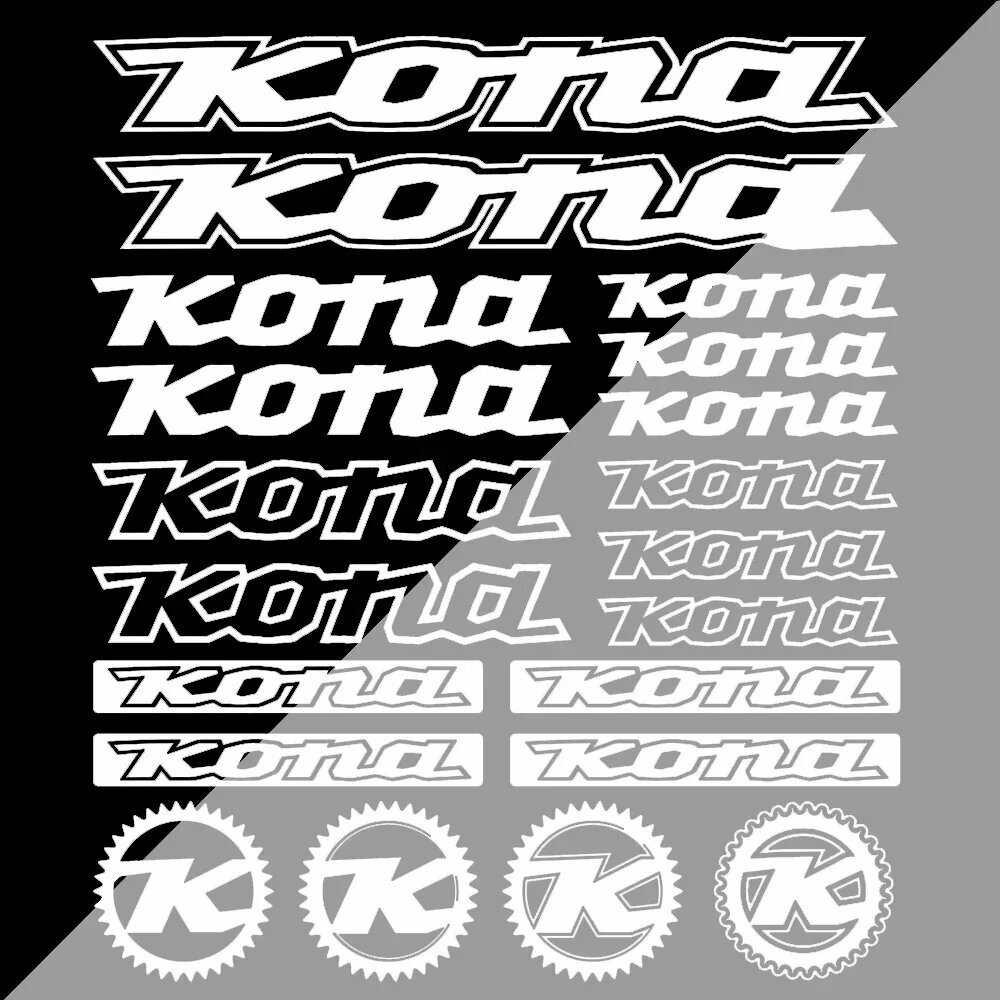 Наклейка Kona, белая, для велосипеда и авто
