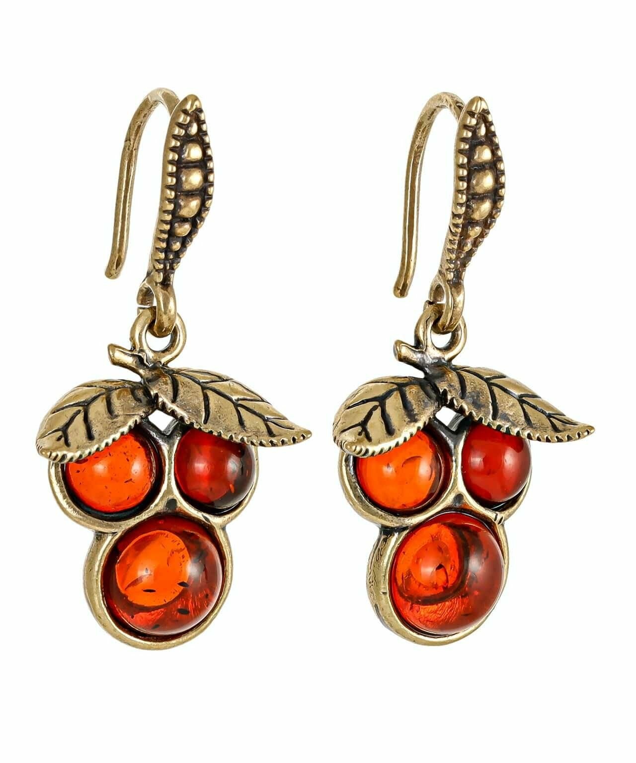 Серьги, янтарь