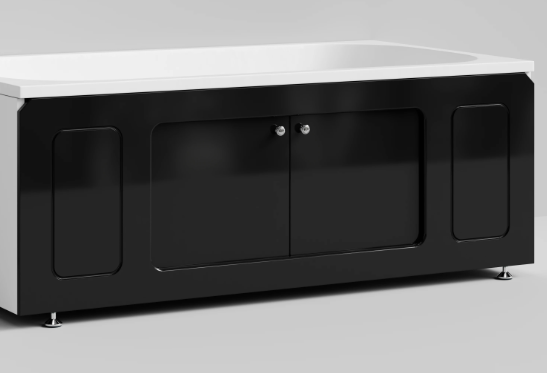 Экран под ванну, раздвижной, 170 см, чёрный