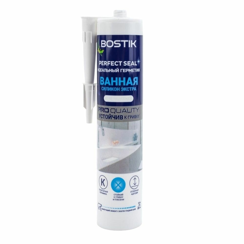 Герметик силиконовый для санитарных зон Bostik Perfect Seal Ванная Экстра (280мл) прозрачный