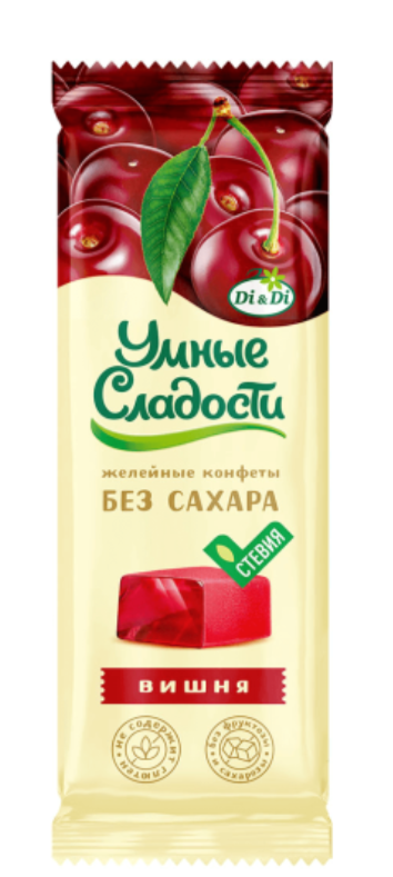 Конфеты Умные Сладости желейные вишня на стевии, 90 гр