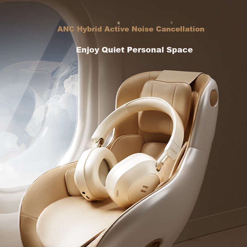 Havit наушники с подавлением шума Bluetooth 5.4 глубокий бас долгий срок работы для ПК онлайн-уроков игр Цвет：Черный