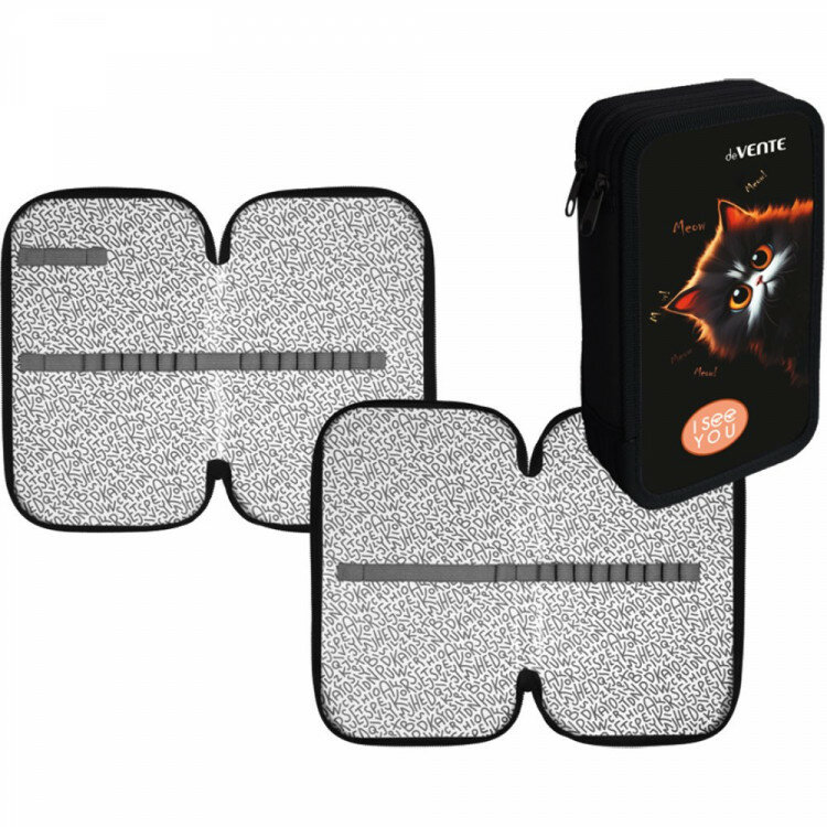 Пенал 2 отделения (deVente) 205х120мм I See You тиснение фольгой арт.7012515