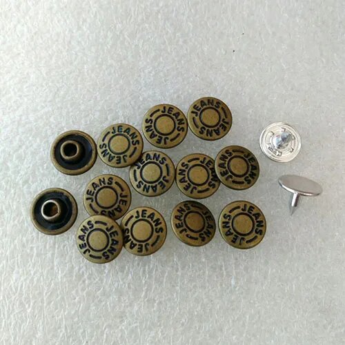 Латунные заклепки для джинсов 9.5 мм, 200 комплектов, бронза/черный никель/никель/красный медный цвет Antique brass